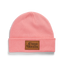 Casa Bonita Pink Leather Patch Logo Beanie